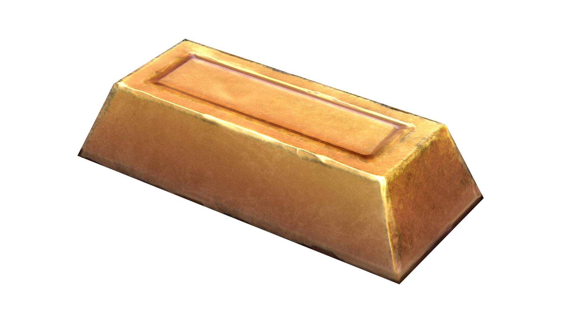 Golden Ingot 3D Model - TurboSquid 1742664