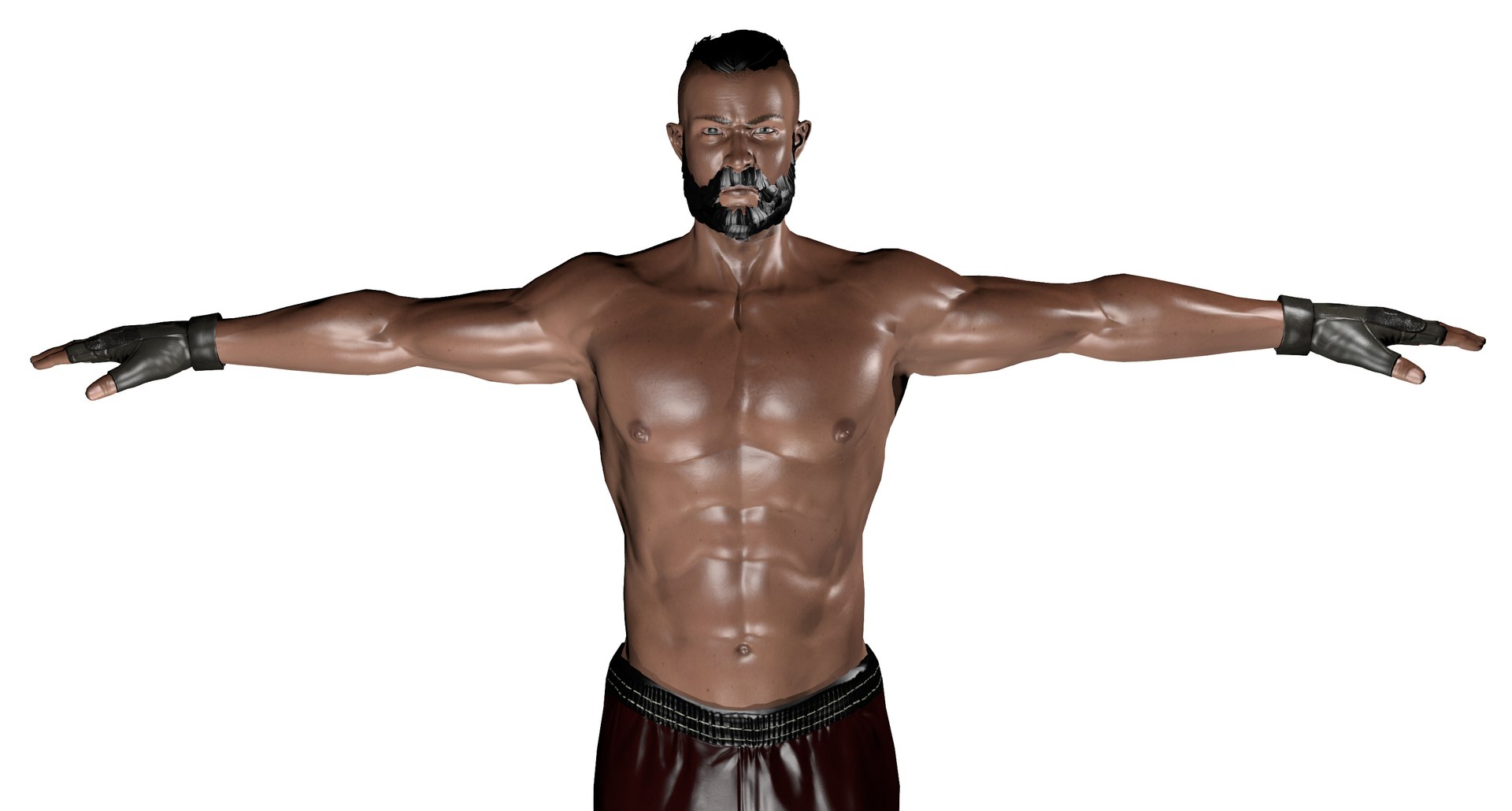 3ds Rigged Realistic Male Fighter