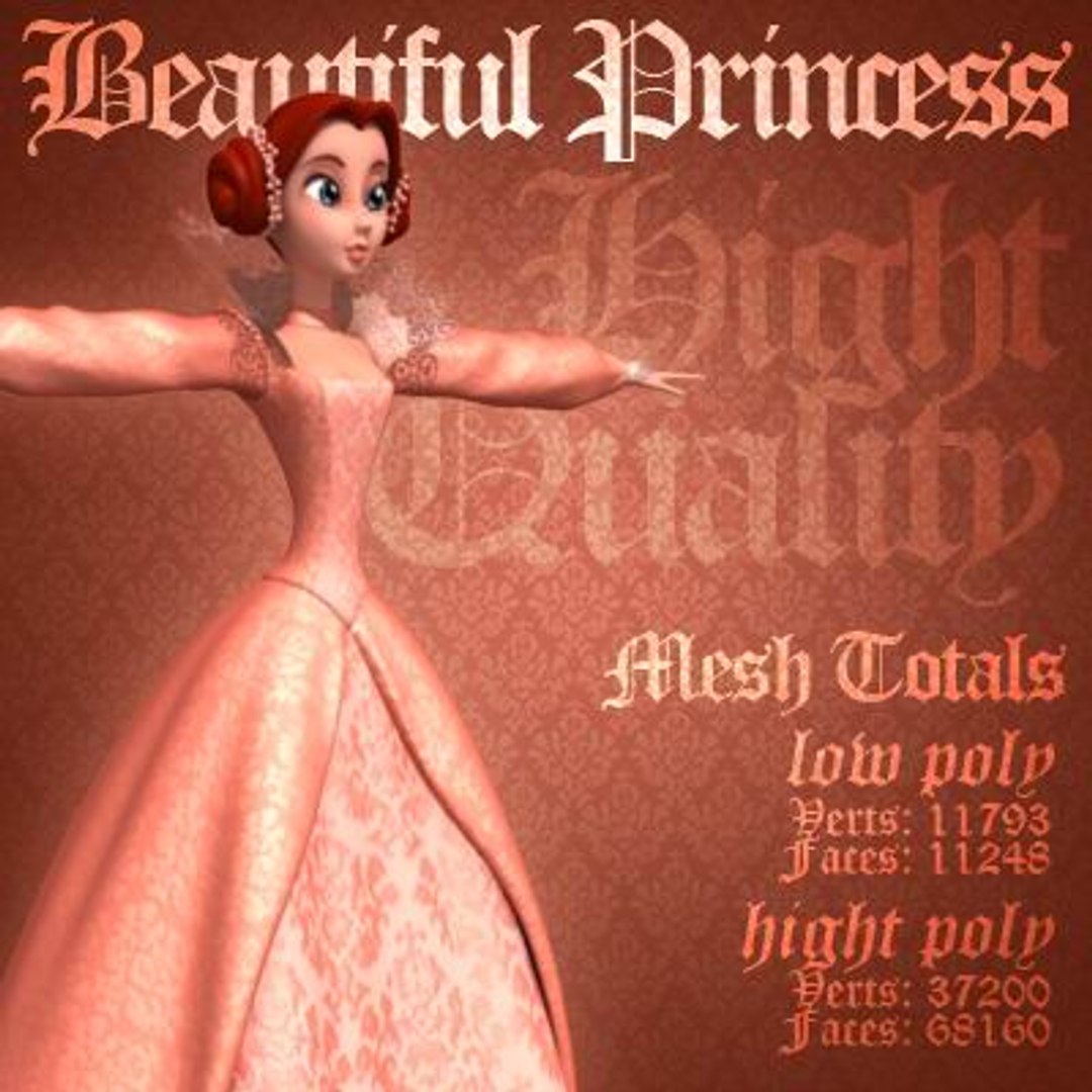 3d beautiful princess model