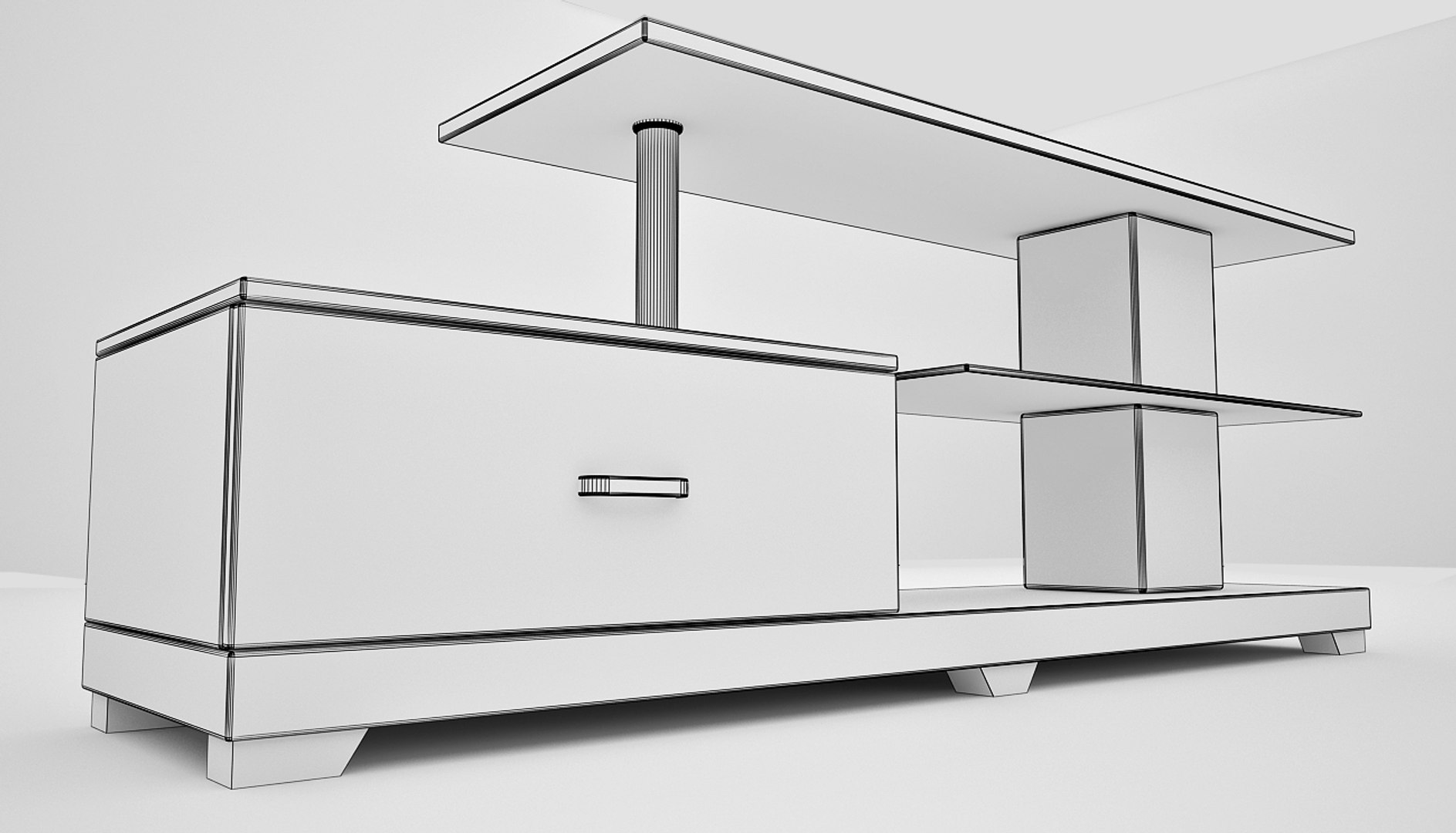 3d Model Tv Table Modern