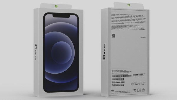 caixa de embalagem para iPhone 12 preta Modelo 3D - TurboSquid 1692531