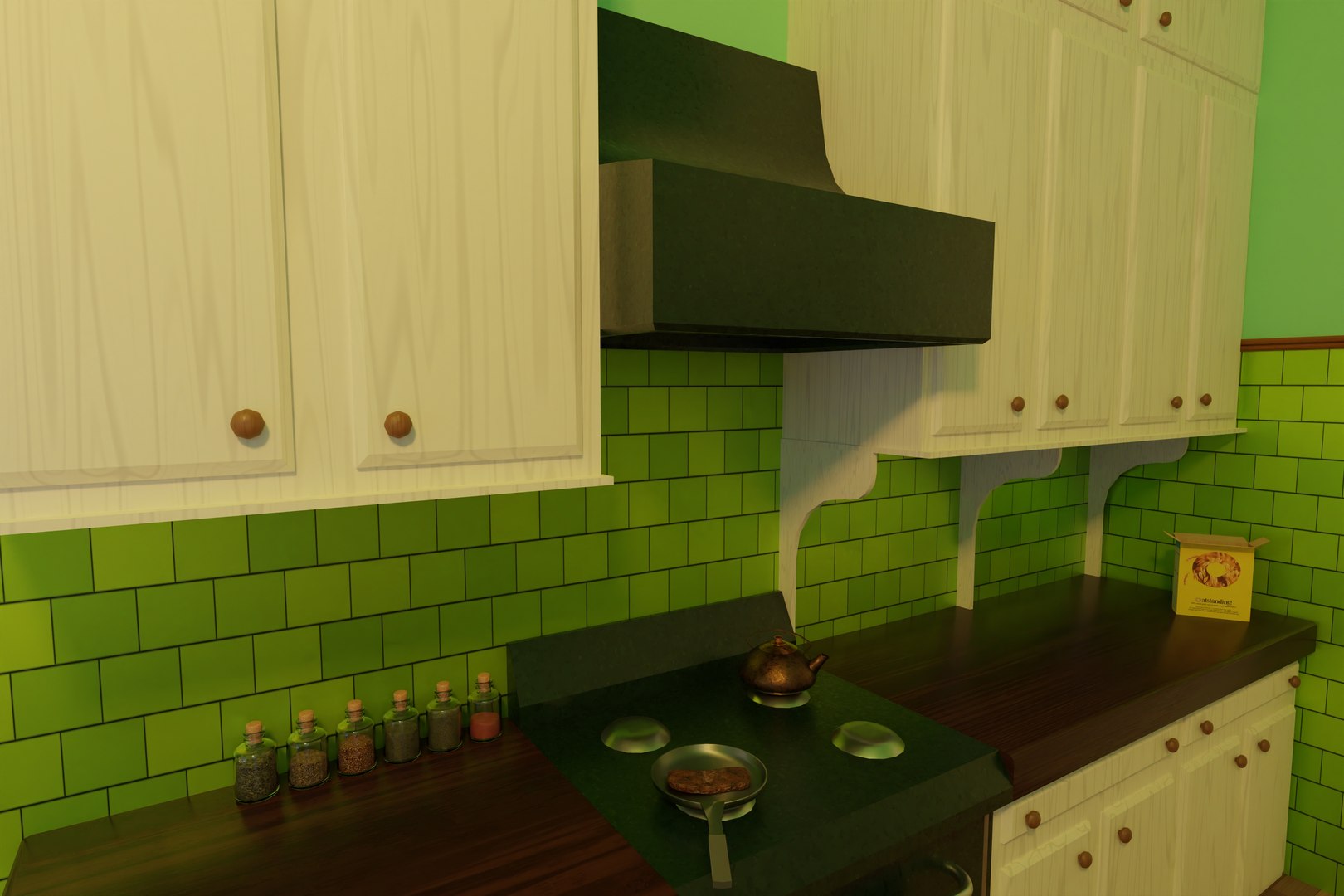 3D Model Cartoon Kitchen Room - TurboSquid 2052336