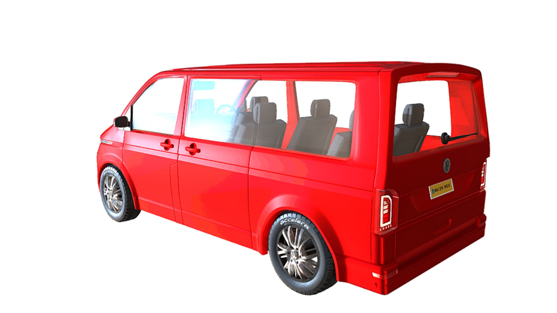 Red Van - Volkswagen Transporter T6 3D model - TurboSquid 2149369