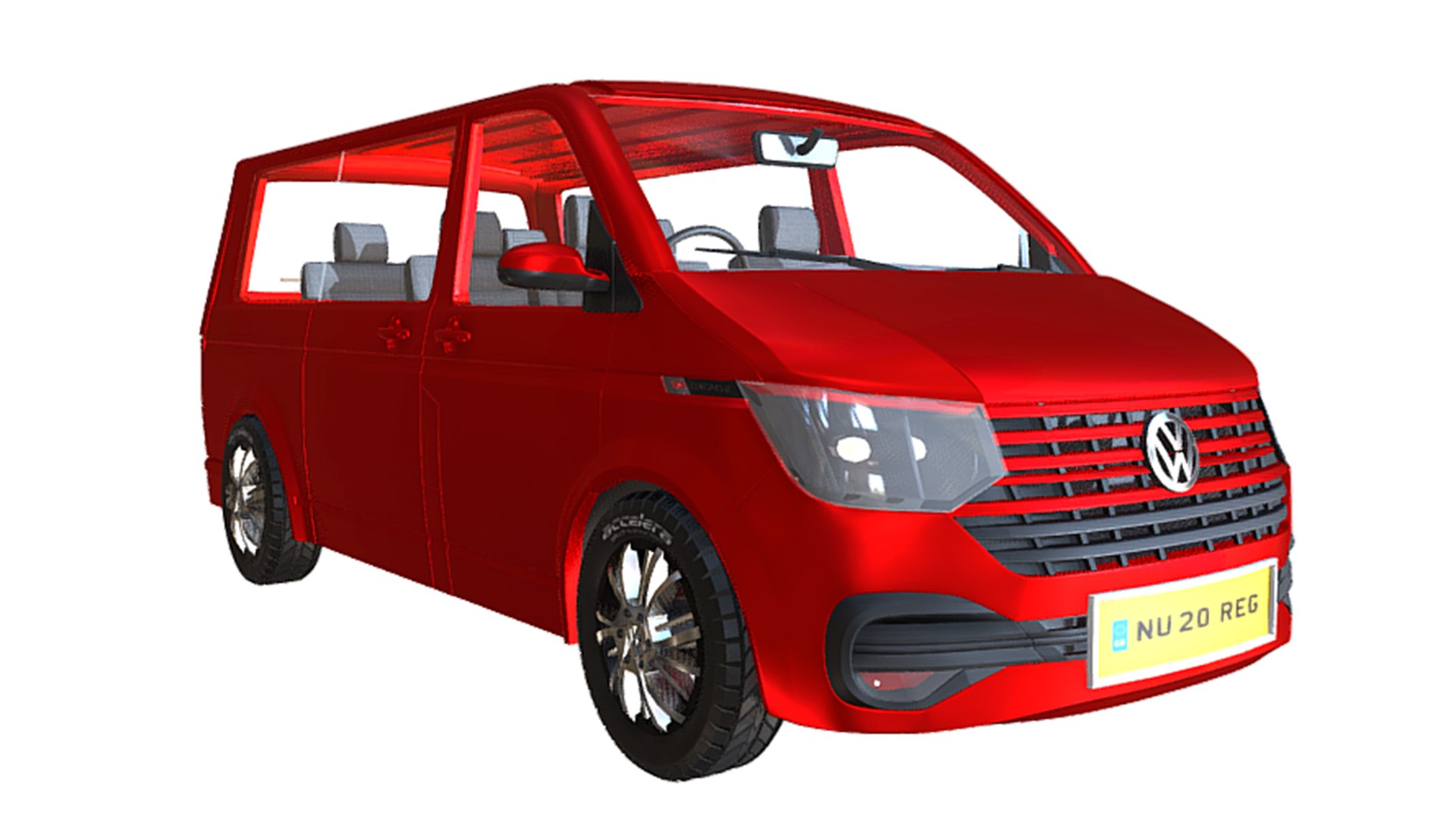 Red Van - Volkswagen Transporter T6 3D model - TurboSquid 2149369