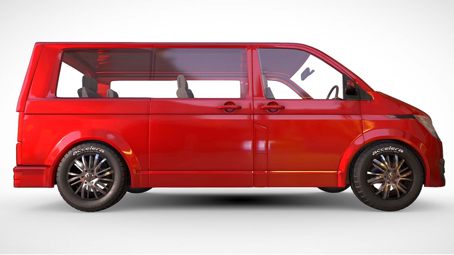 Red Van - Volkswagen Transporter T6 3D Model - TurboSquid 2149369