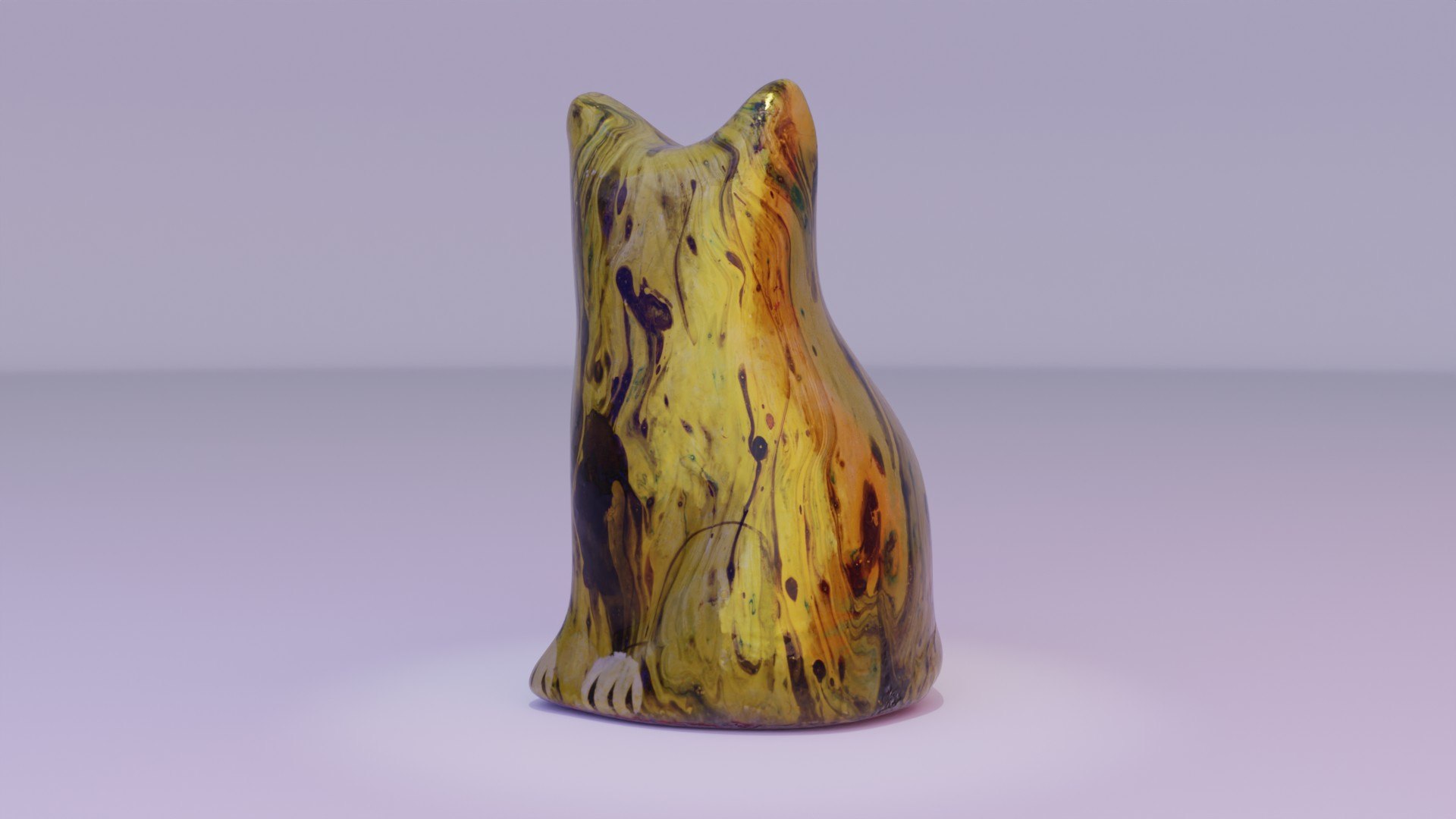 3D The Cat Ceramic Figure Low-poly 3D Model Model - TurboSquid 1886217
