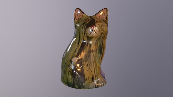 3D The cat ceramic figure low-poly 3D model model - TurboSquid 1886217