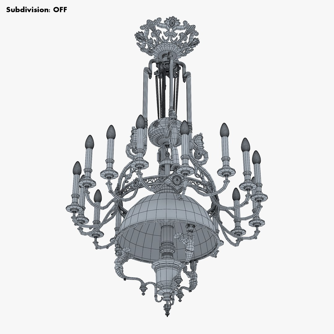 Chandelier Antique Rococo v 1 3D model - TurboSquid 1992186