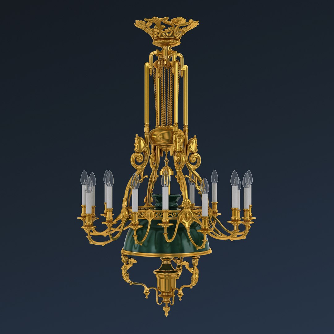 Chandelier Antique Rococo v 1 3D model - TurboSquid 1992186