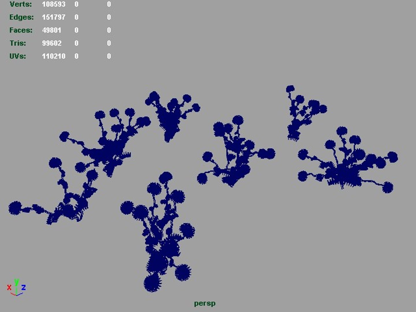 3d model set clover flowers