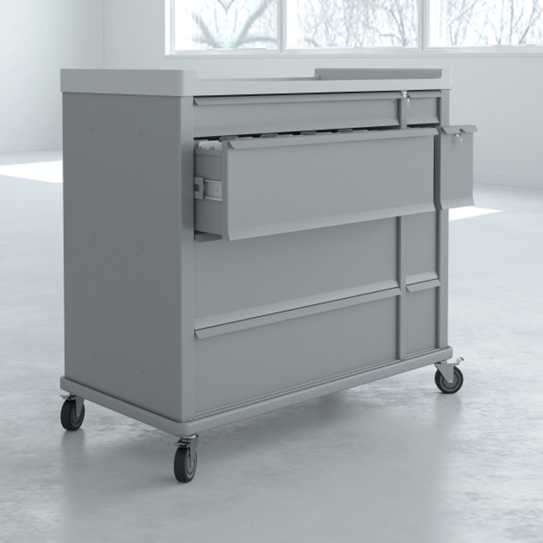 Card medication cart key lock model - TurboSquid 1227922