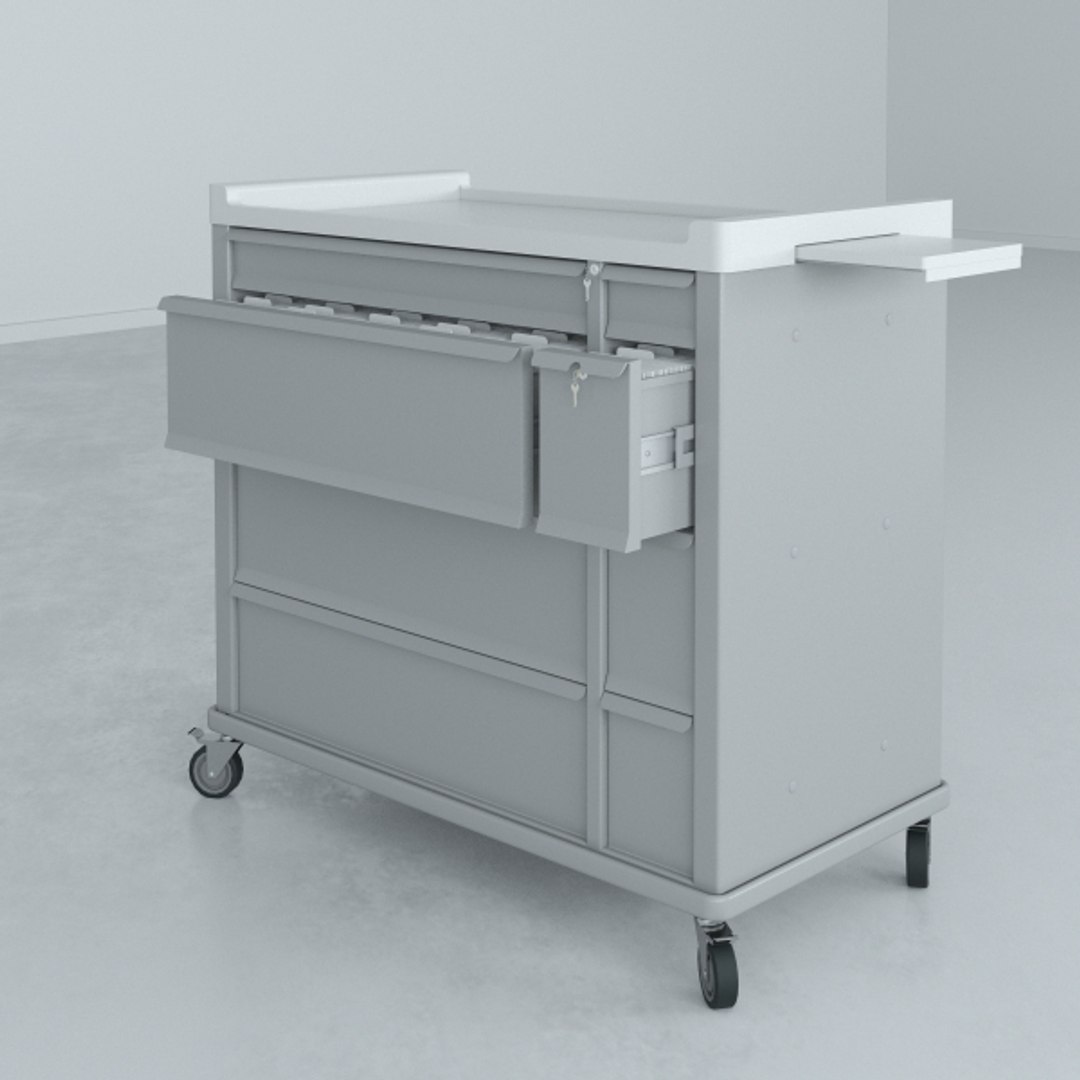 Card medication cart key lock model - TurboSquid 1227922