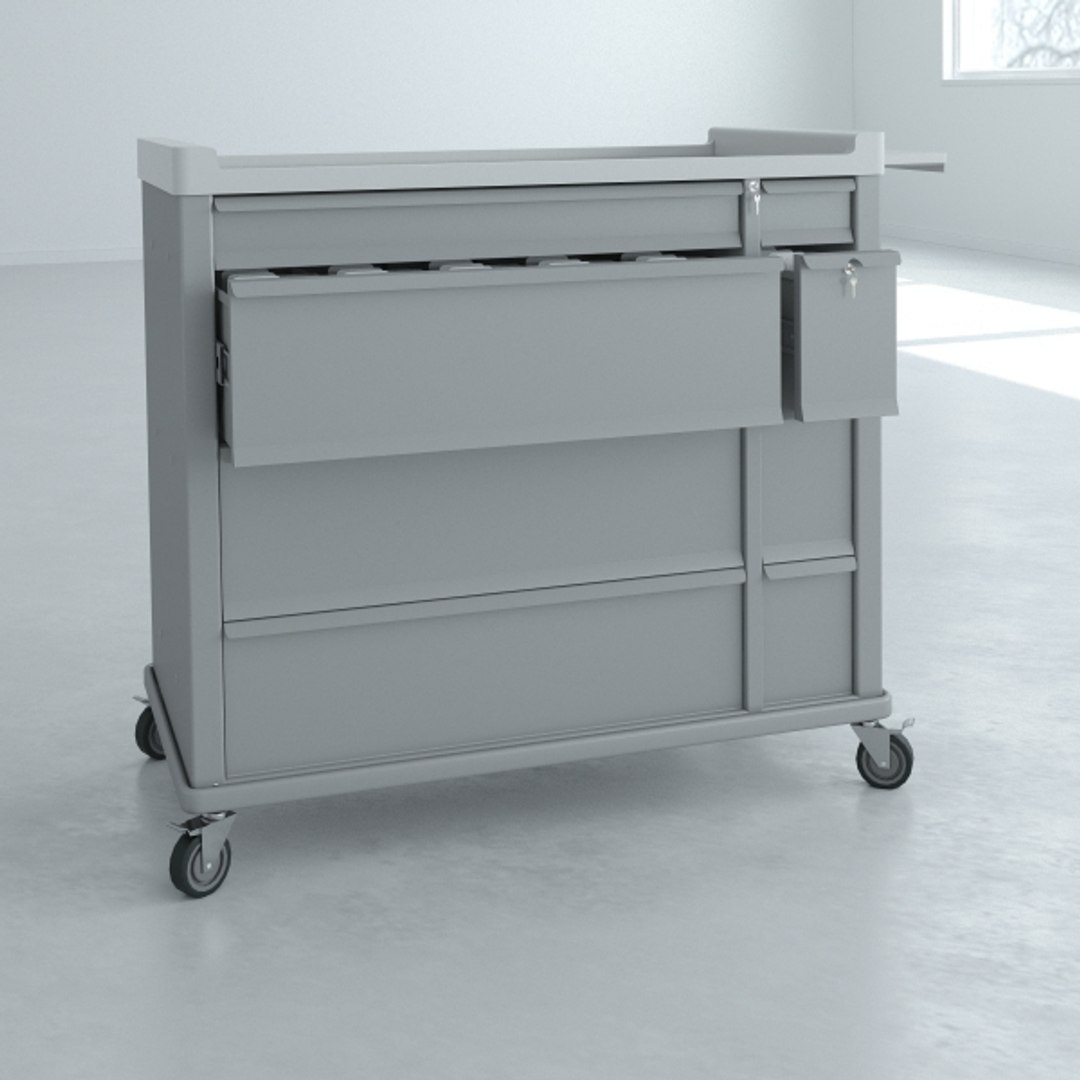 Card medication cart key lock model - TurboSquid 1227922