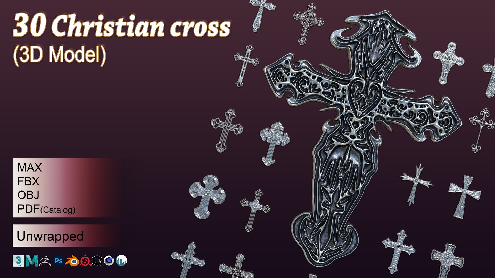 3D 30 Christian Cross 3D Model Vol 3 Model - TurboSquid 2242751
