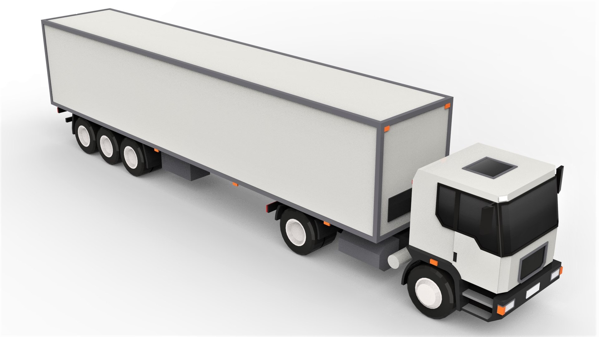 3D model cartoon trailer truck - TurboSquid 1530494