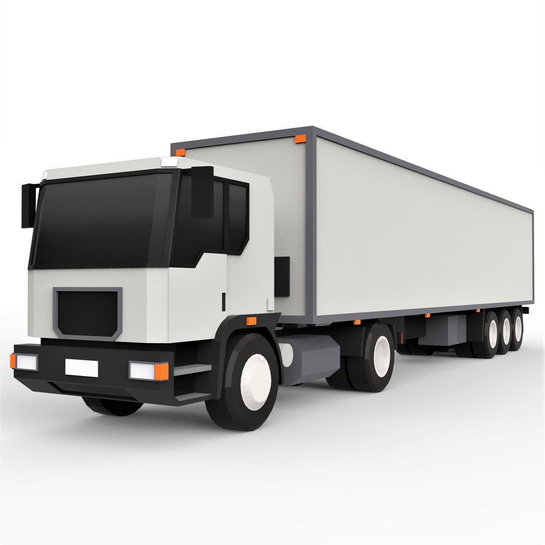 3D model cartoon trailer truck - TurboSquid 1530494