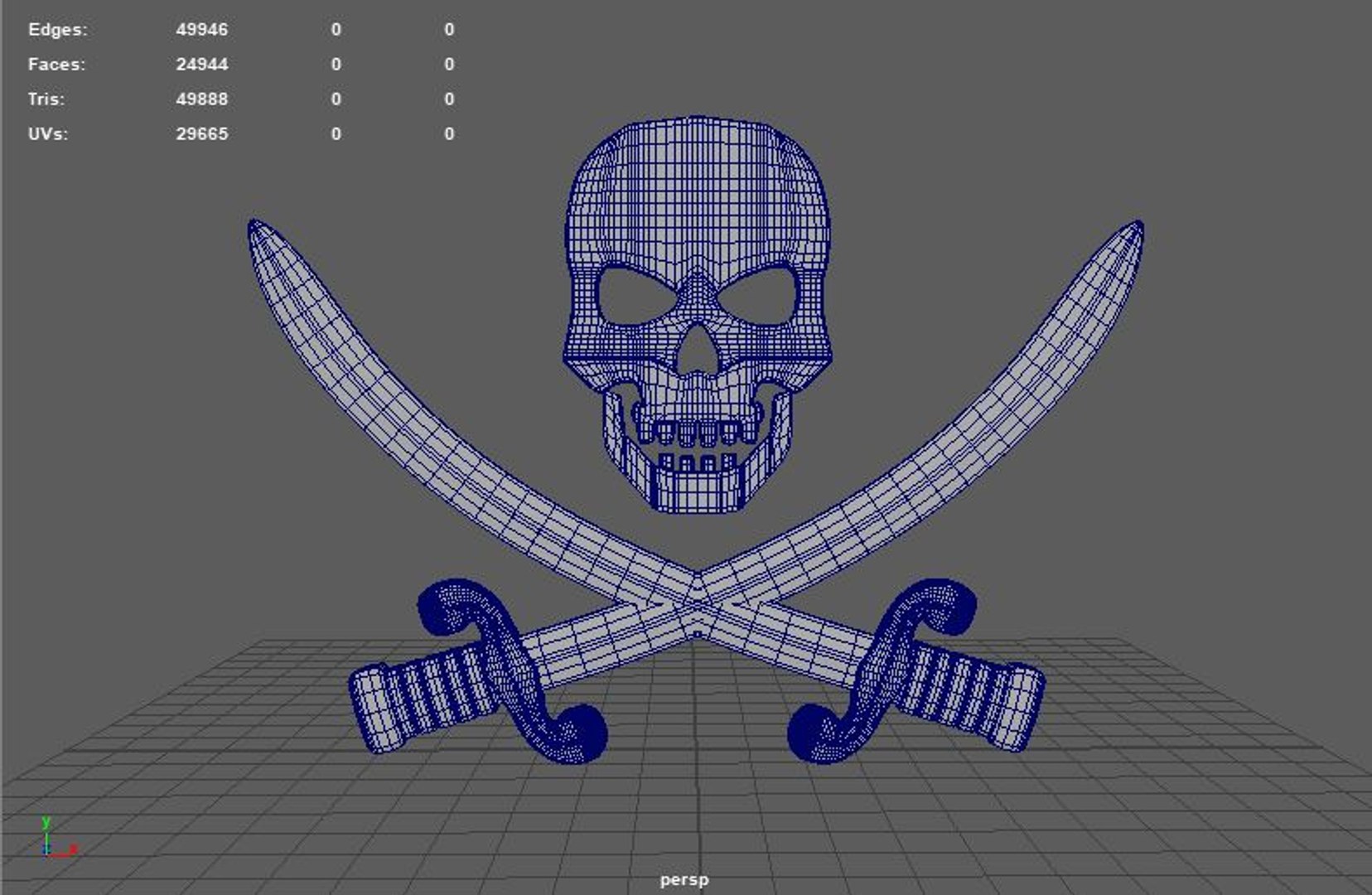 3D Skull Swords 3D Model - TurboSquid 2358729