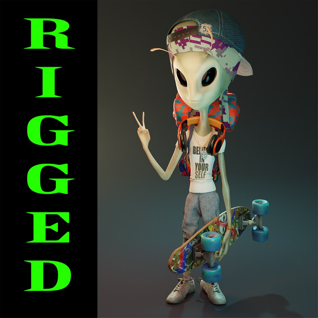 3D Alien Skater Model - TurboSquid 2111681