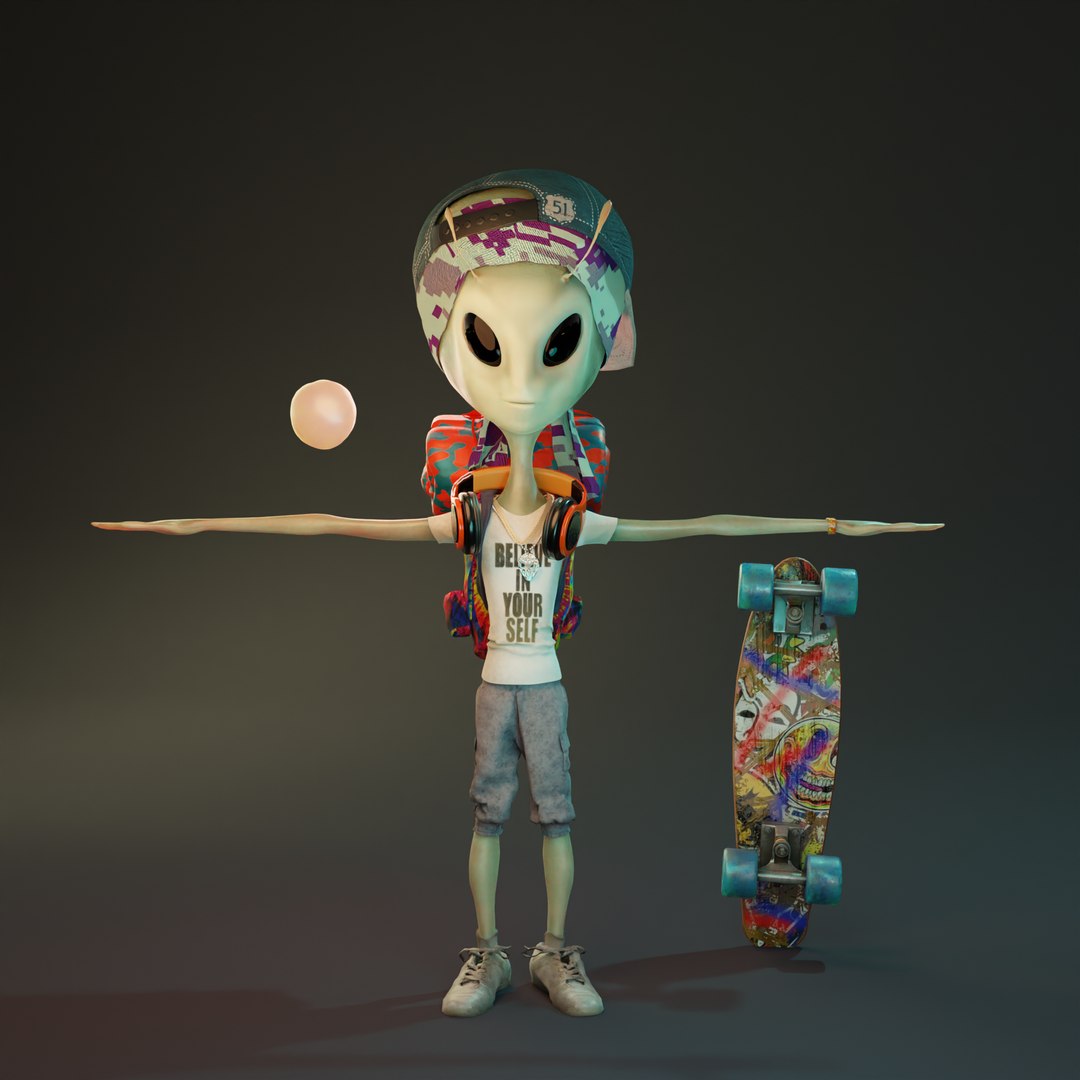 3D Alien Skater Model - TurboSquid 2111681