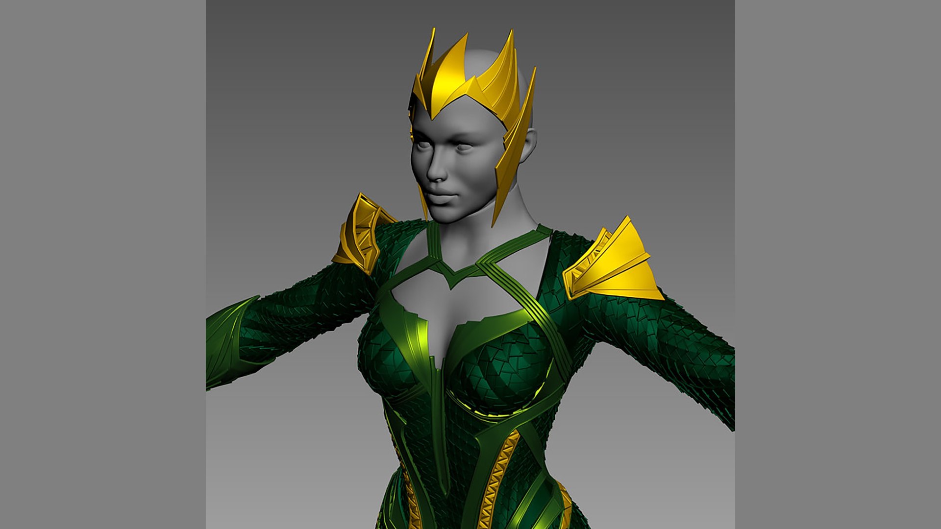 3D Mera Aquaman Full Body Armor STL 3D Print Files Model - TurboSquid ...