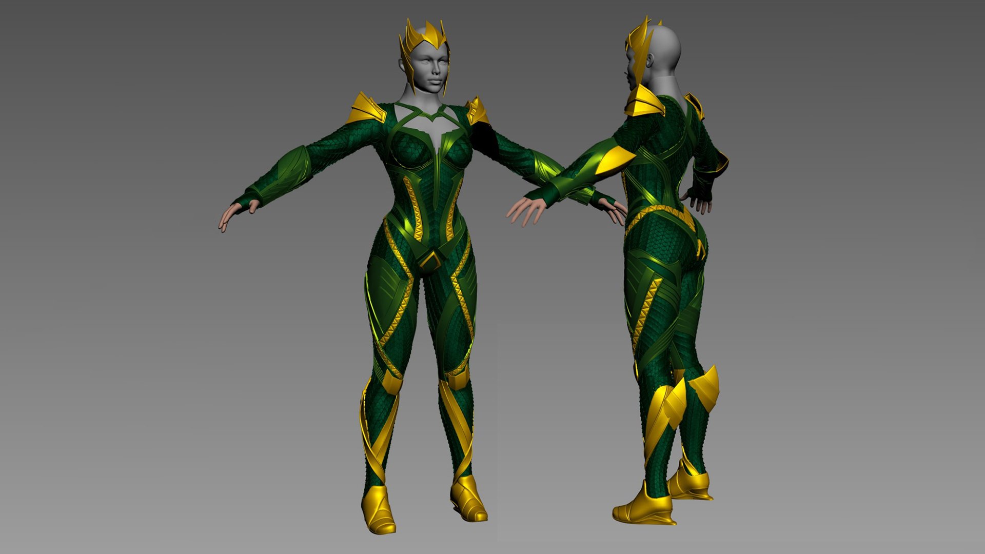 3D Mera Aquaman Full Body Armor STL 3D Print Files Model - TurboSquid ...