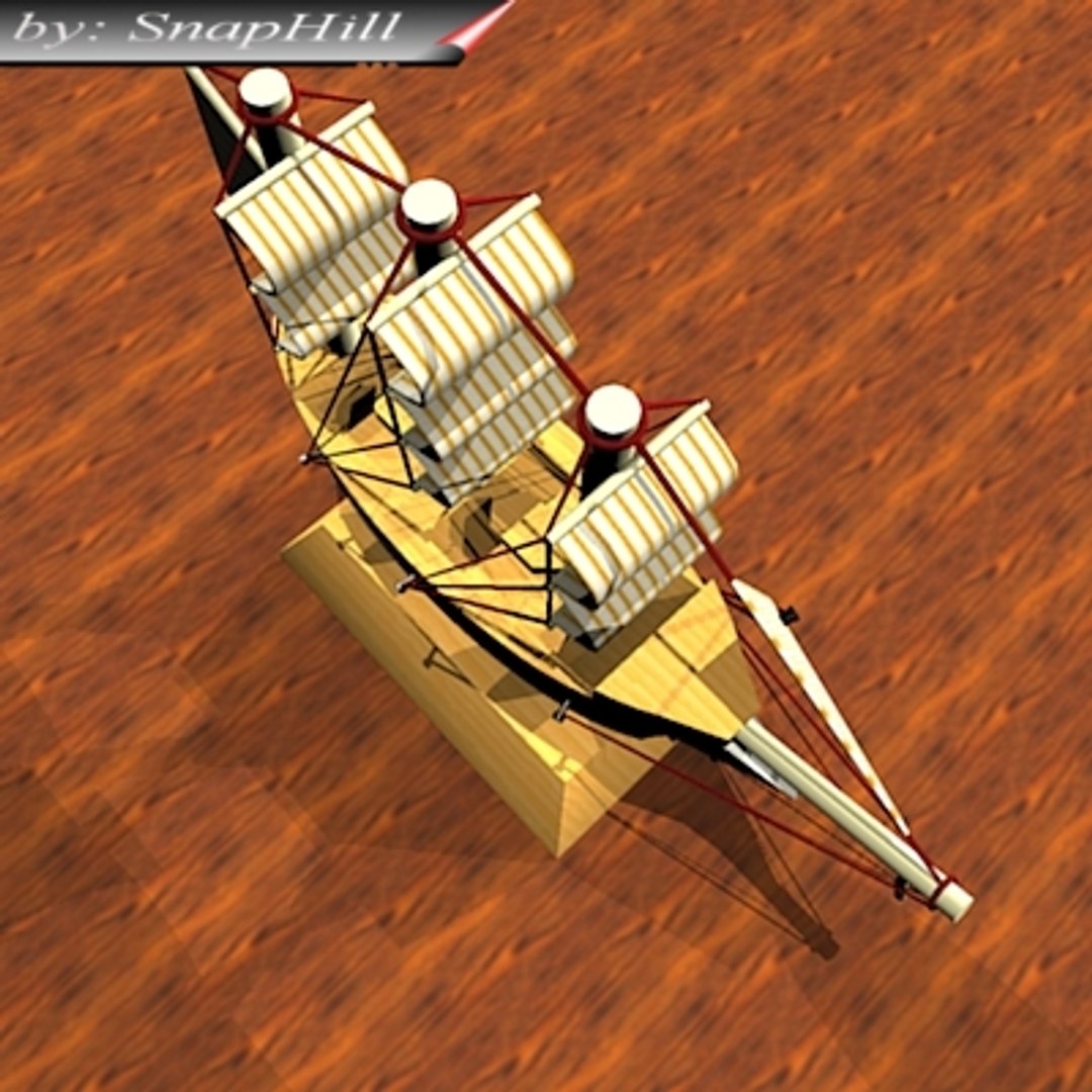 miniature ship 3d model