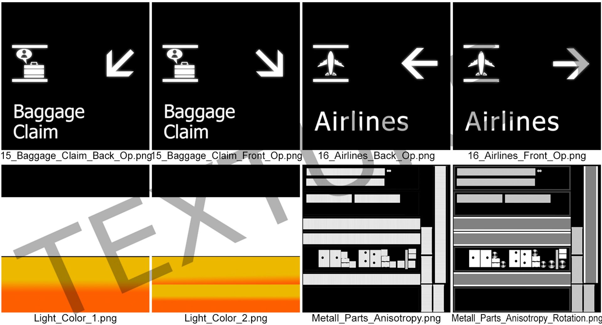 Airport Signs Baggage Claim 3D - TurboSquid 1328538