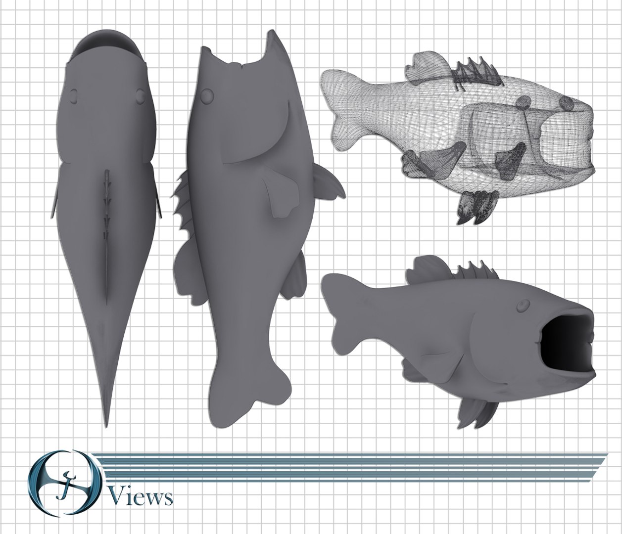 Sport Big Mouth Bass 3d Model