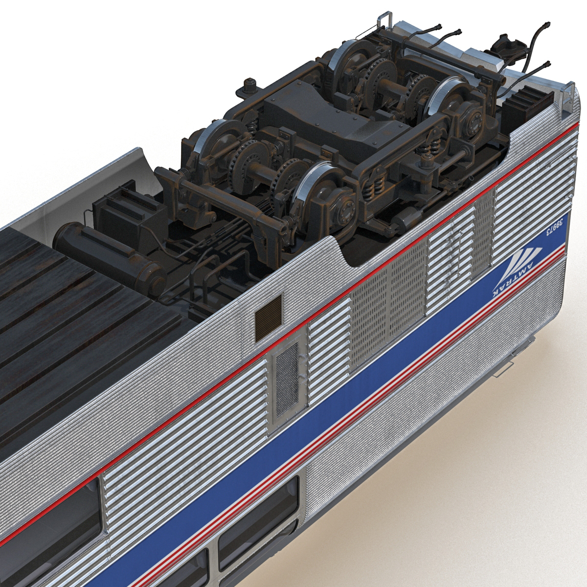 철도 더블 데크 라운지 암트랙 (Amtrak) 3D 모델 - TurboSquid 935000