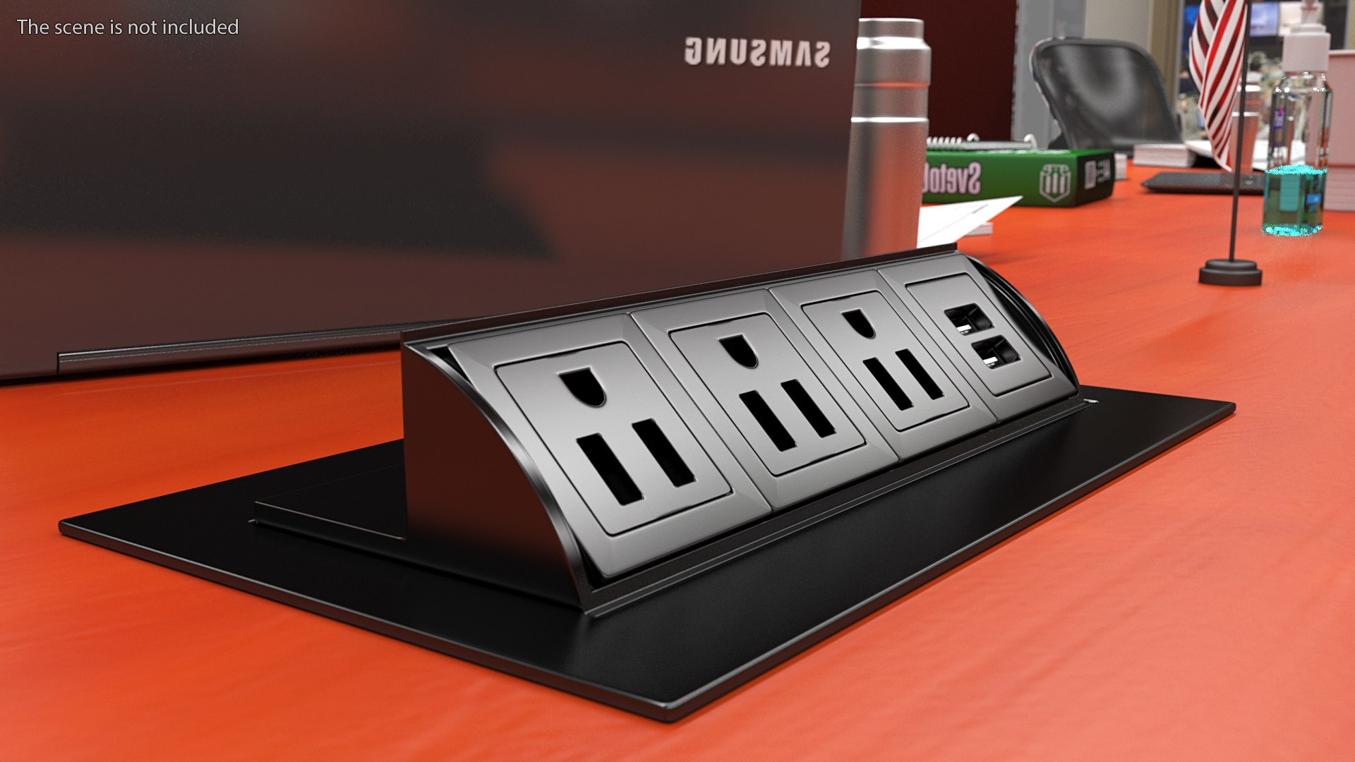 Conference Table With Power Outlets Set Mahogany Model - TurboSquid 1767107