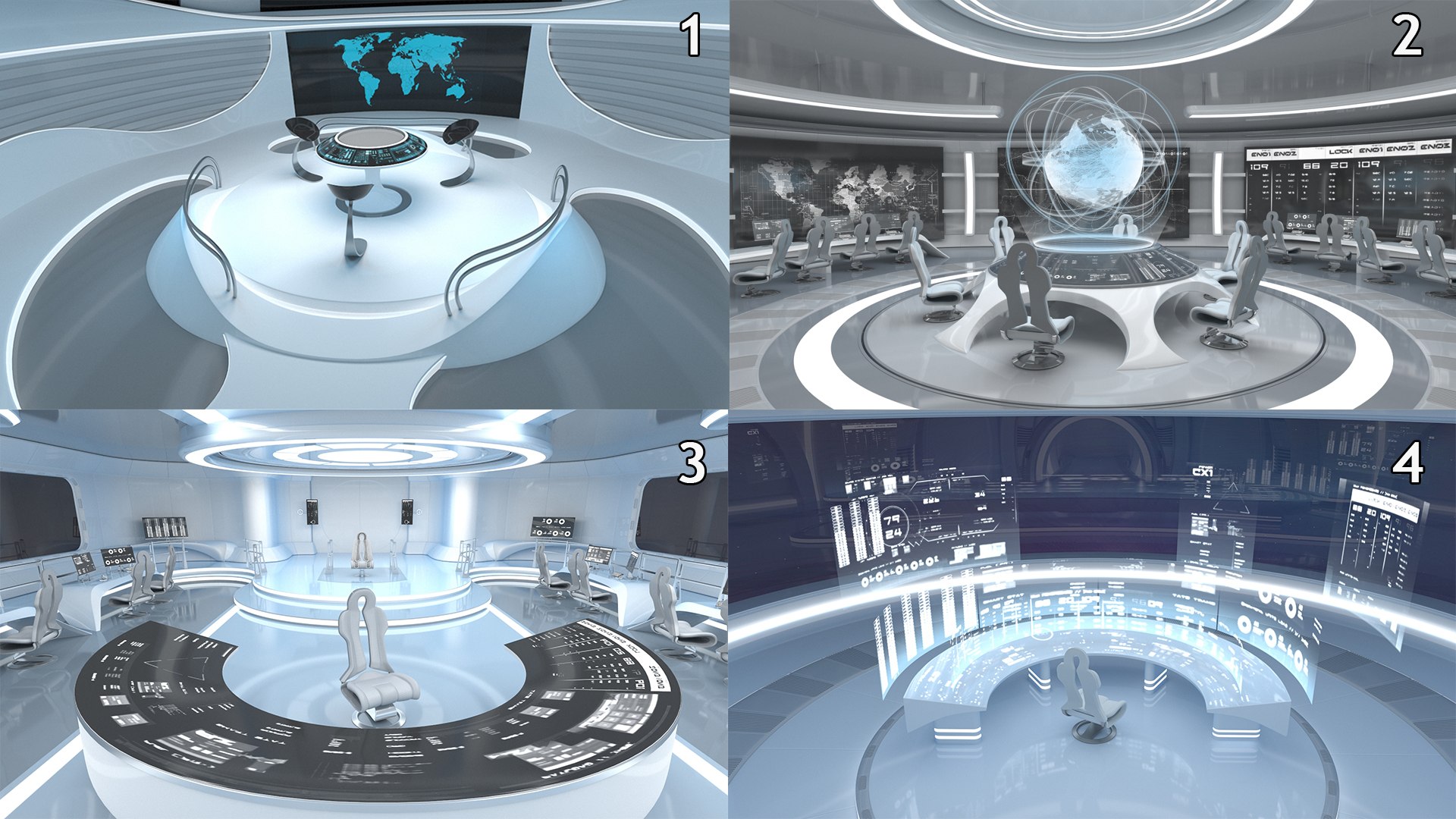3D model Sci Fi Futuristic Control Room Collection - TurboSquid 1834437