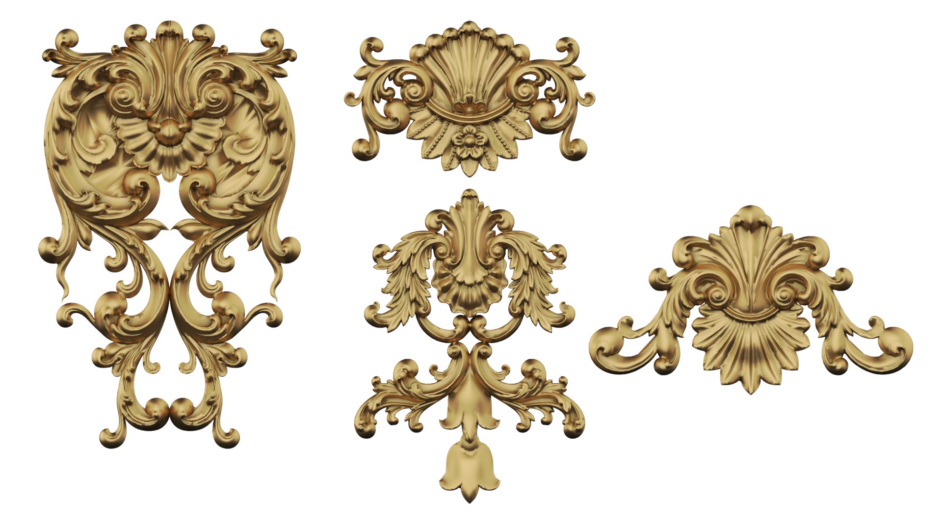 3D Classic 3d Model Pattern Luxury Inlaid Gold - TurboSquid 2094946