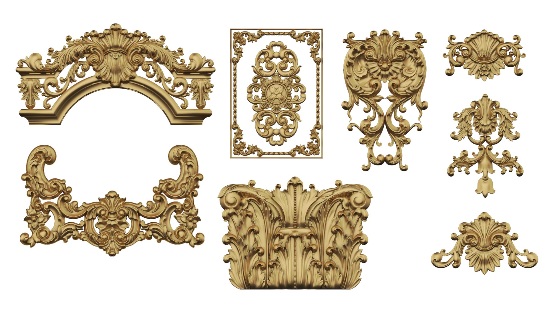 3D Classic 3d Model Pattern Luxury Inlaid Gold - TurboSquid 2094946