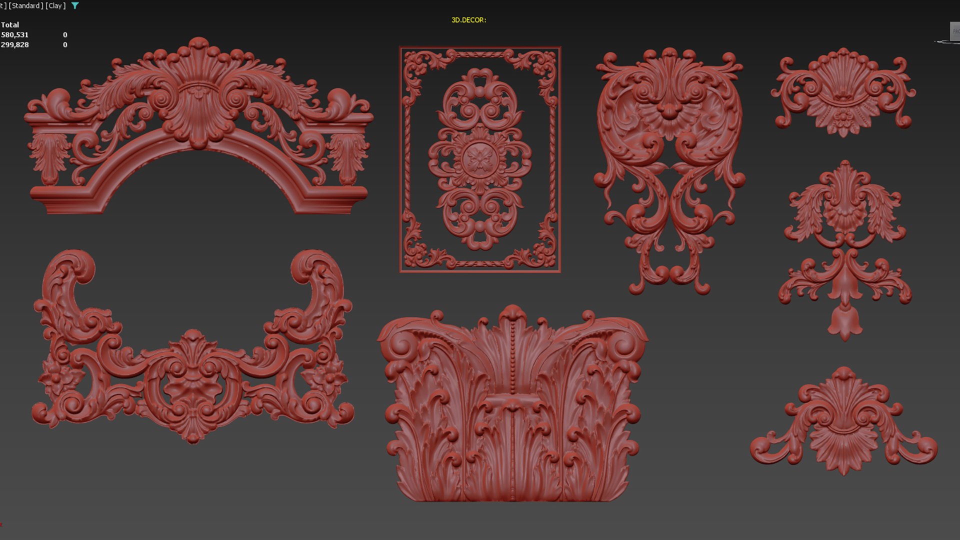 3D Classic 3d Model Pattern Luxury Inlaid Gold - TurboSquid 2094946