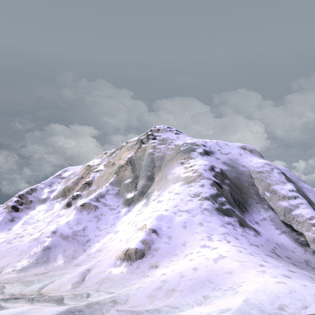 3d snowy mountain landscape snow terrain