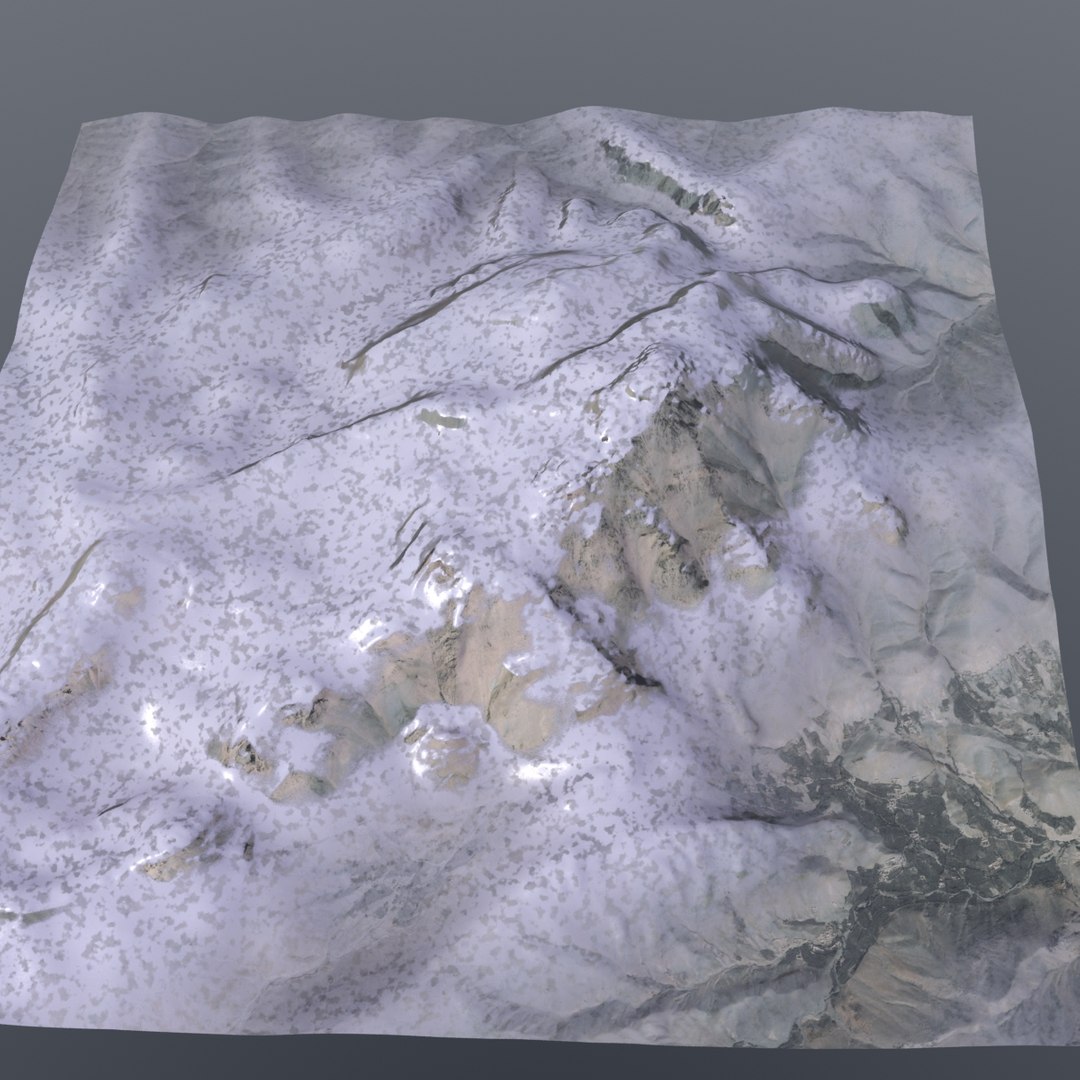 3d snowy mountain landscape snow terrain