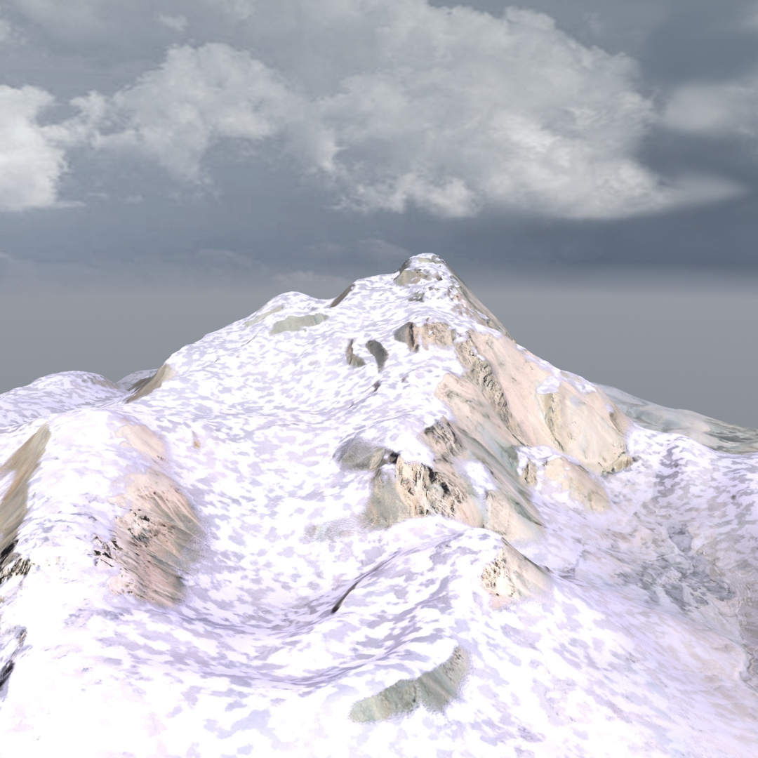 3d snowy mountain landscape snow terrain