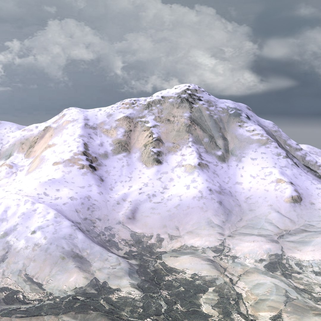 3d snowy mountain landscape snow terrain