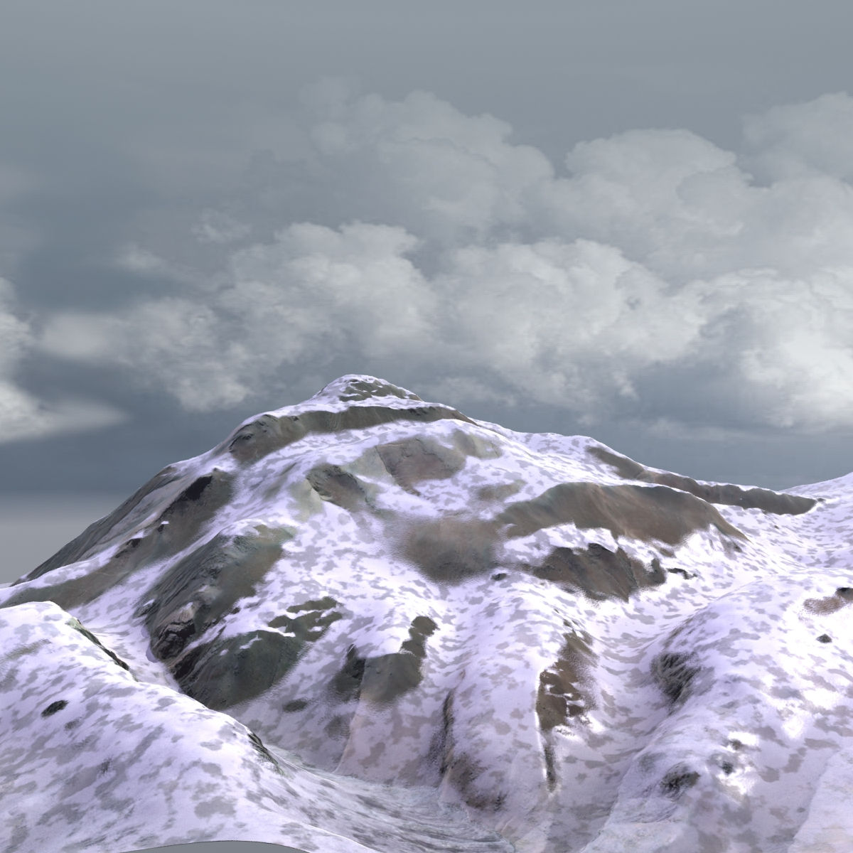 3d snowy mountain landscape snow terrain