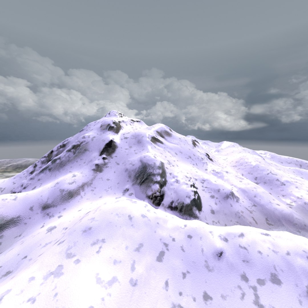 3d snowy mountain landscape snow terrain