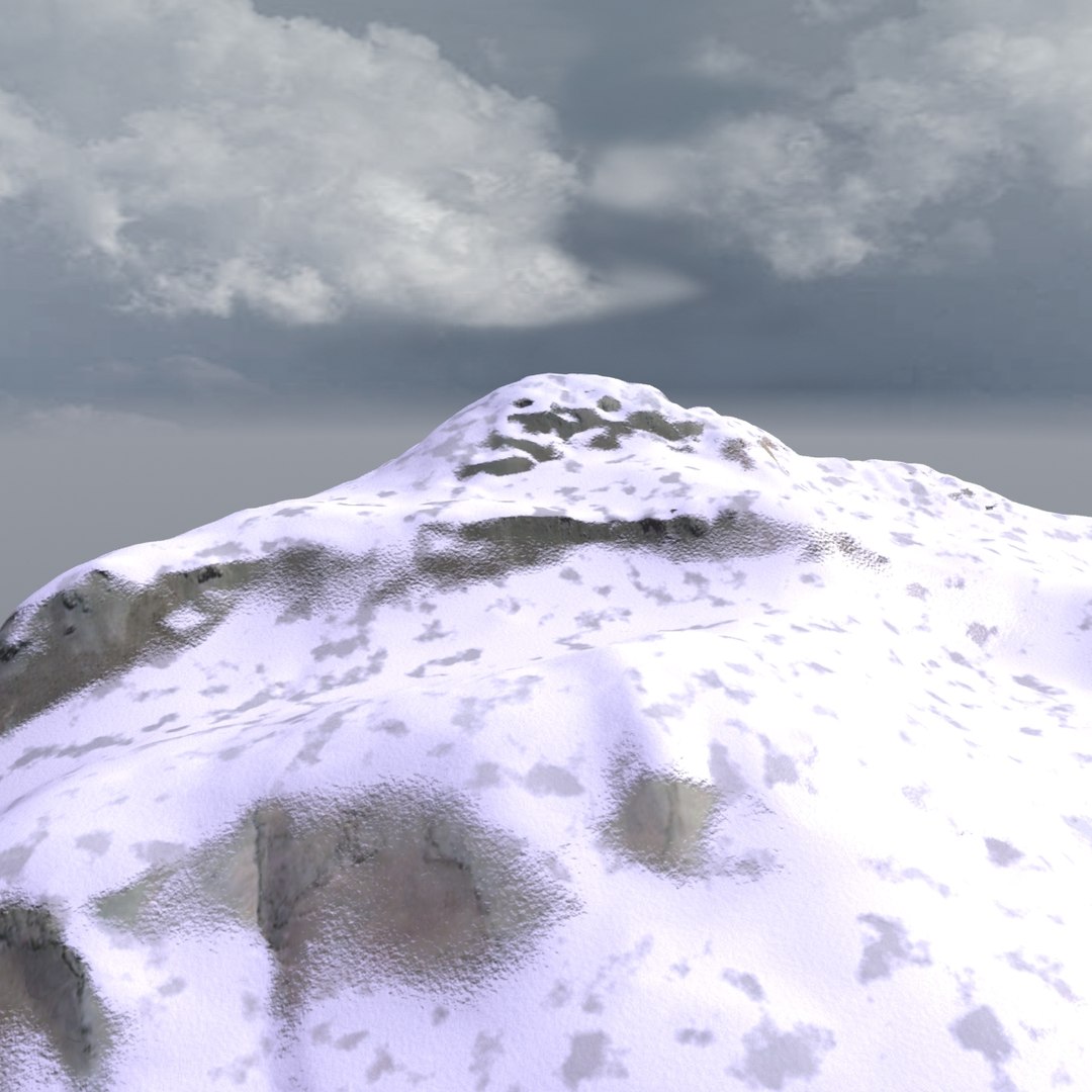 3d snowy mountain landscape snow terrain