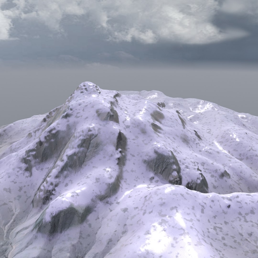 3d snowy mountain landscape snow terrain