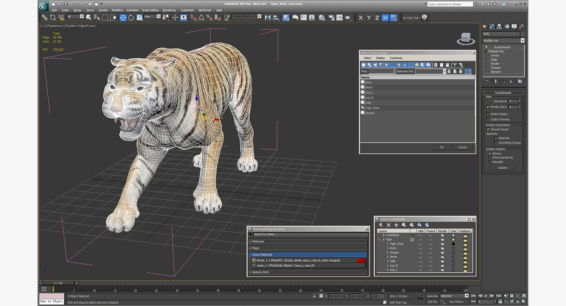 3D model tiger roar - TurboSquid 1271764