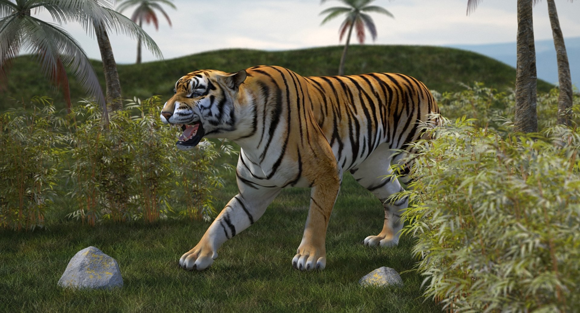 3D Model Tiger Roar - TurboSquid 1271764