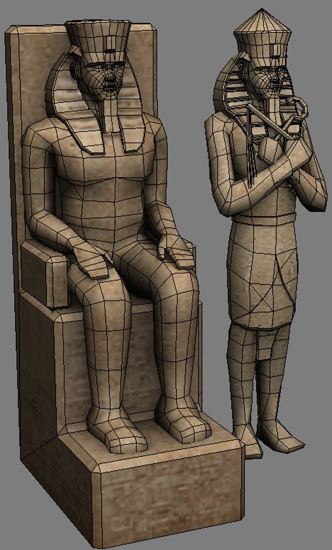 Pharaoh Egypt Sculpture 3d Model