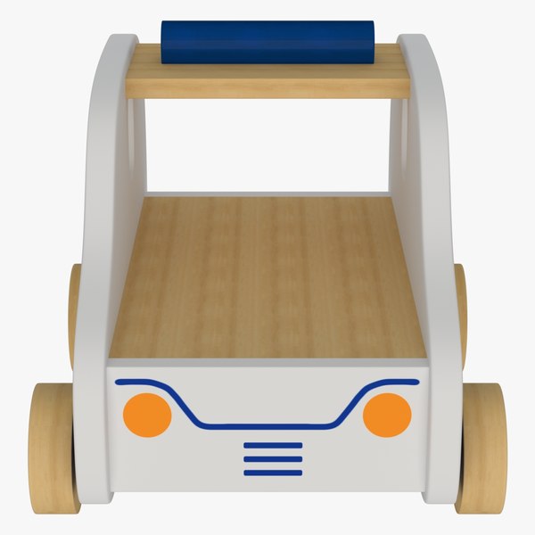 wooden toy police car 3d model