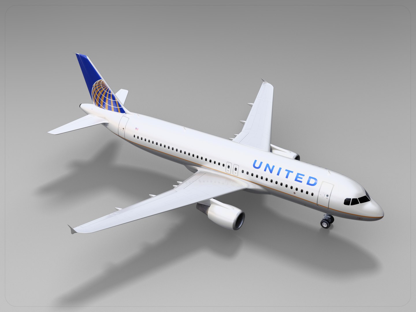 Airbus a320 united airlines 3D - TurboSquid 1192933