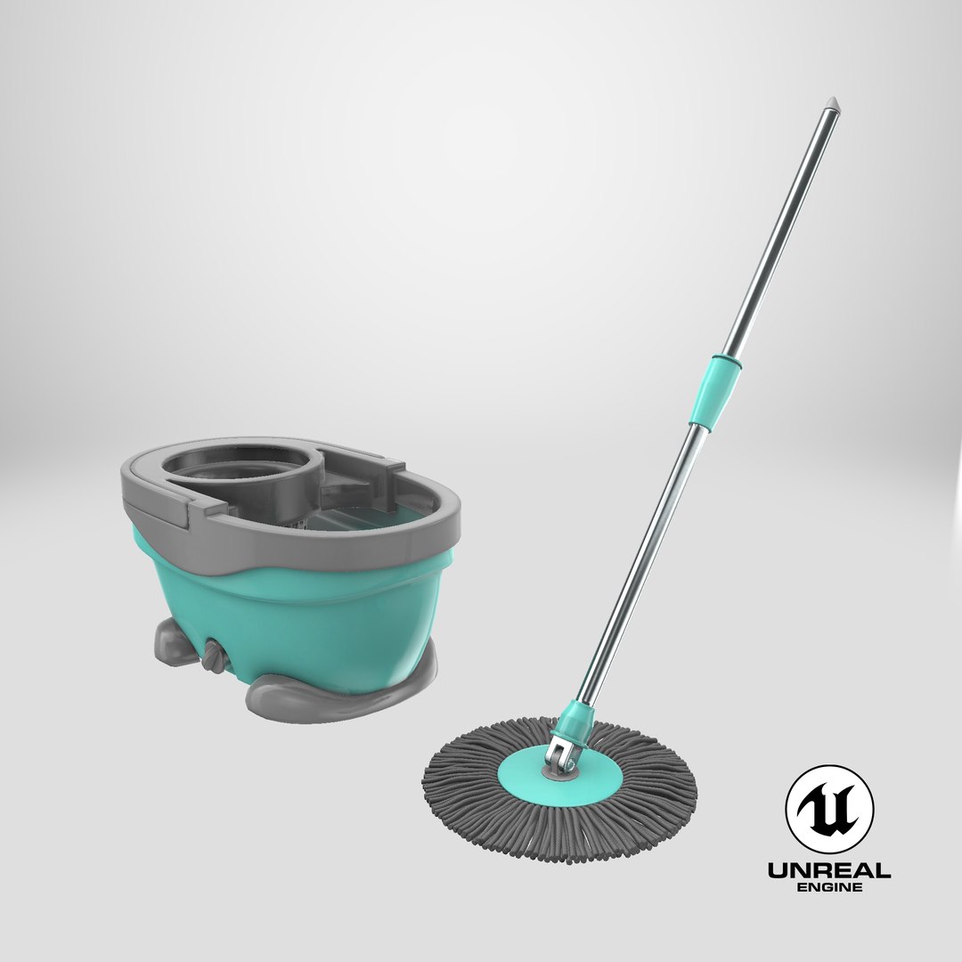 3D Model Mop And Bucket - TurboSquid 1951871