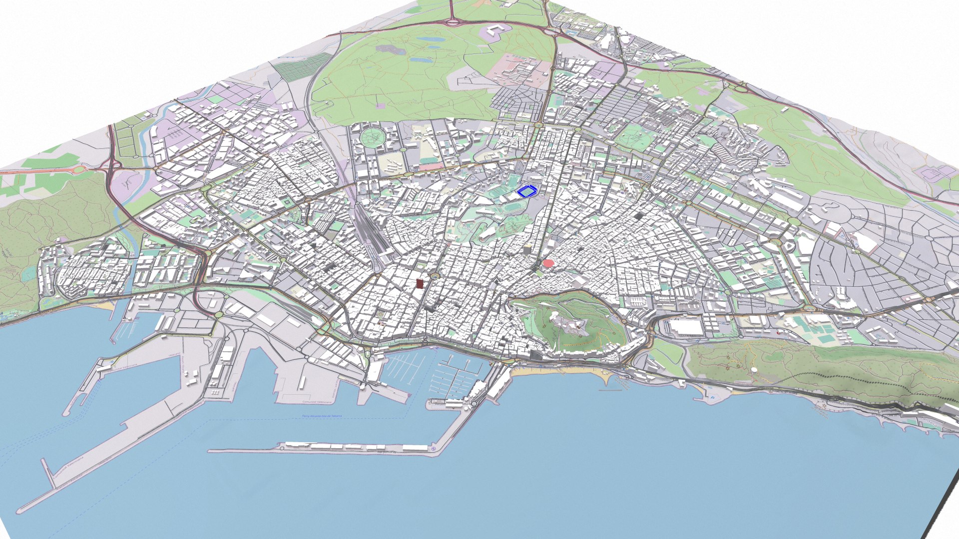 3D Cityscape Alicante Spain Model - TurboSquid 2092299