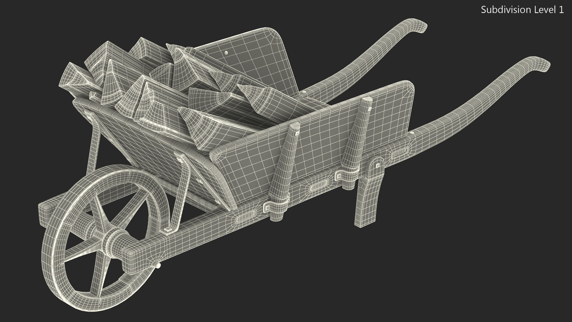 Old Wheelbarrow And Firewood 3D Model - TurboSquid 2291197